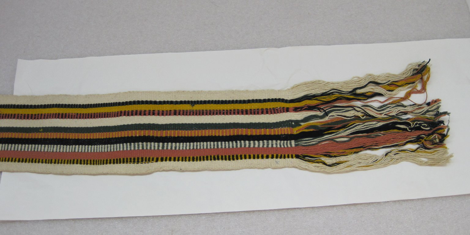 Striped Cotton Sash with Fringed Ends · Brooklyn Museum