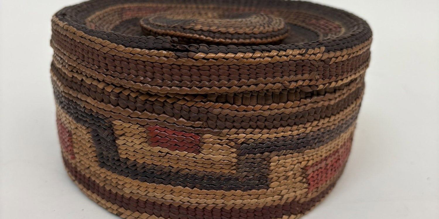 Short Twined Cylinder Basket with False Embroidery · Brooklyn Museum